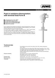 Push-in thermocouples with terminal head Form B