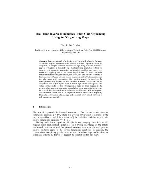 Real Time Inverse Kinematics Robot Gait Sequencing Using Self ...