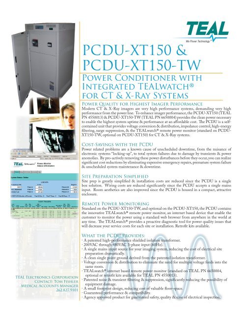 PCDU-XT150 & PCDU-XT150-TW - TEAL Electronics