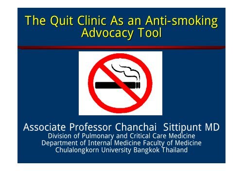 The Quit Clinic As an Anti-smoking Advocacy Tool - MAPTB