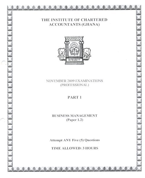 november 2009 examinations (professional) - ICAG Library Login