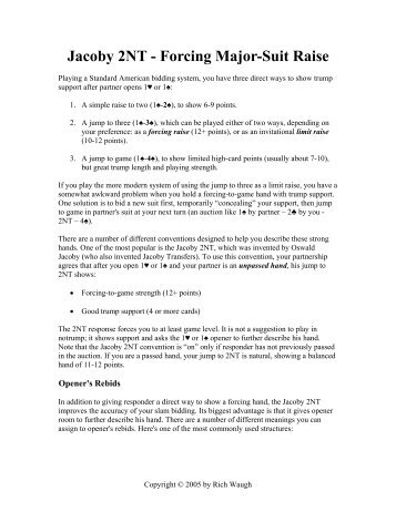 Jacoby Transfers - Bridge Ace