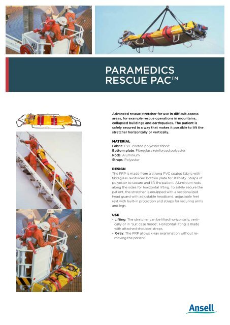 paramedics rescue pacâ ¢ - Ansell Protective Solutions