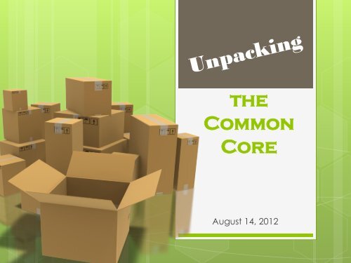 Unpacking the Standards PowerPoint