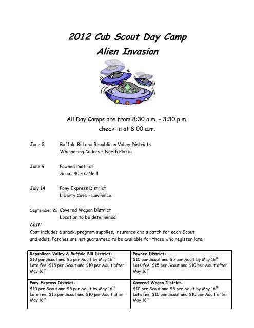 2012 Cub Scout Day Camp Alien Invasion - Overland Trails Council