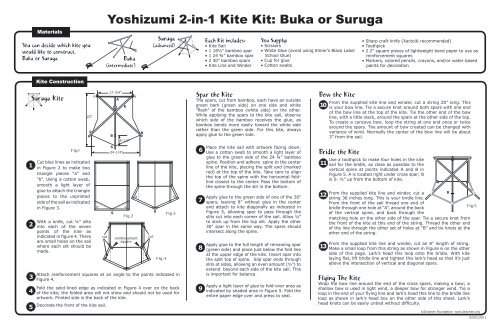 Yoshizumi 2-in-1 Kite Kit: Buka or Suruga - Drachen Foundation