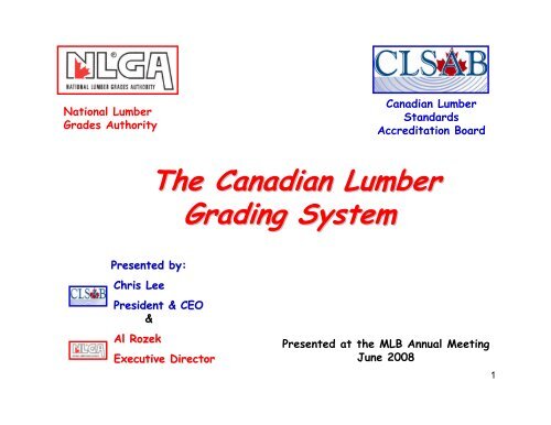 The Canadian Lumber Grading System