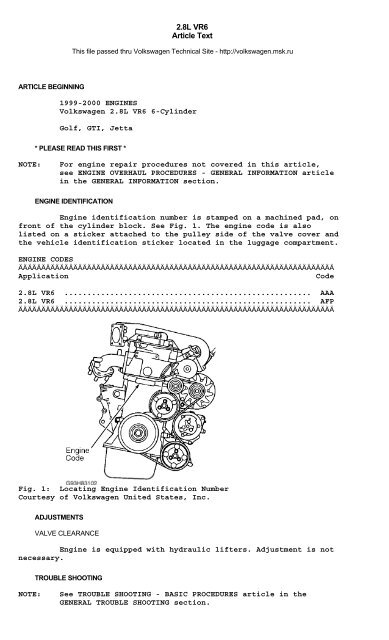 Vr6 Engine Diagram