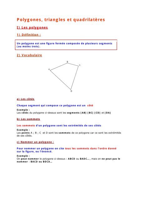 Exemples De Polygones Dans La Nature La Classification Des Polygones