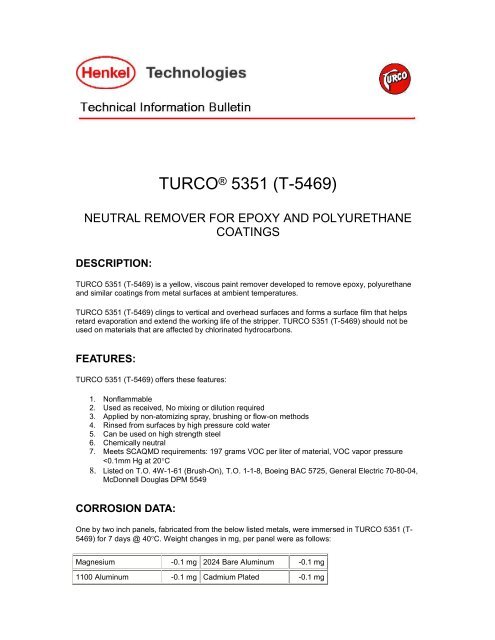 TURCO® 5351 (T-5469) - ChemCenters