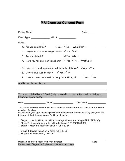 Mri Contrast Consent Form Nationalrad