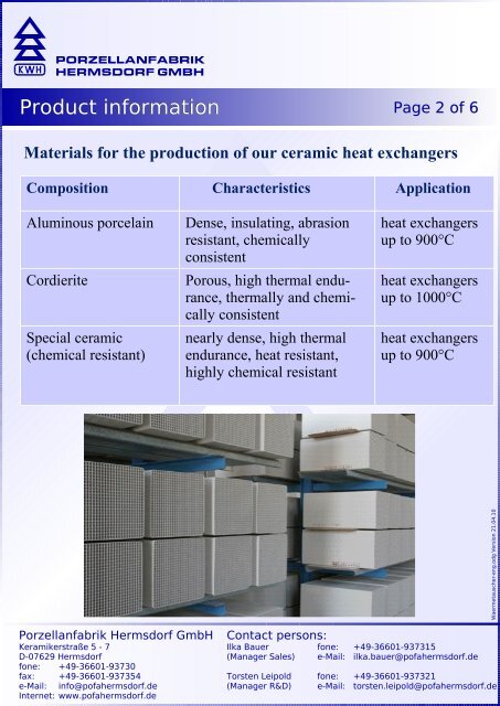 Product information Page
