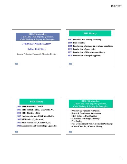 BHS Rubber Belt Filter - BHS Filtration