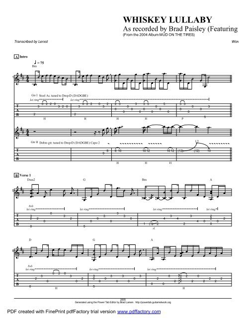 How To Play Whiskey Lullaby On Guitar