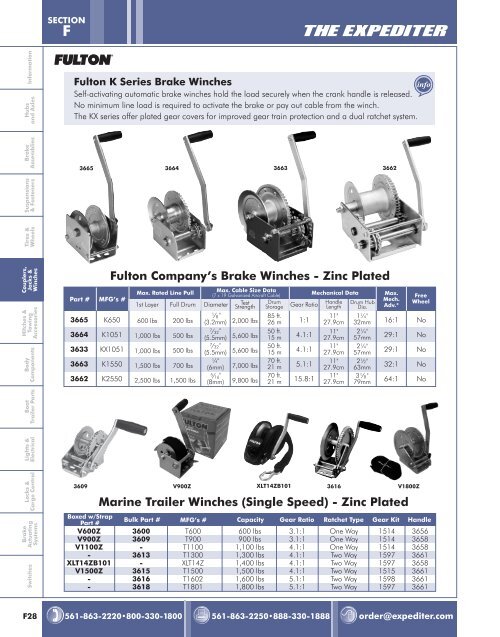 Fulton Company's Brake Winches - Zinc Plated ... - The Expediter