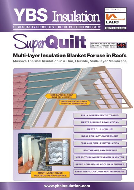 Multi-layer Insulation Blanket For use in Roofs - GRM Insulation ...