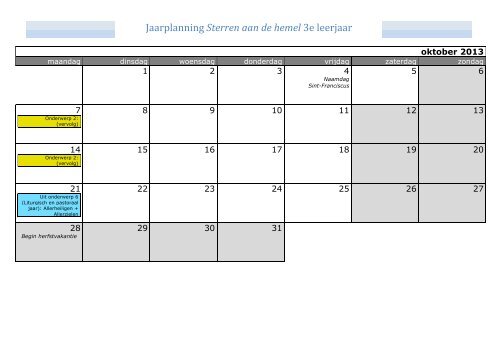 Jaarplanning