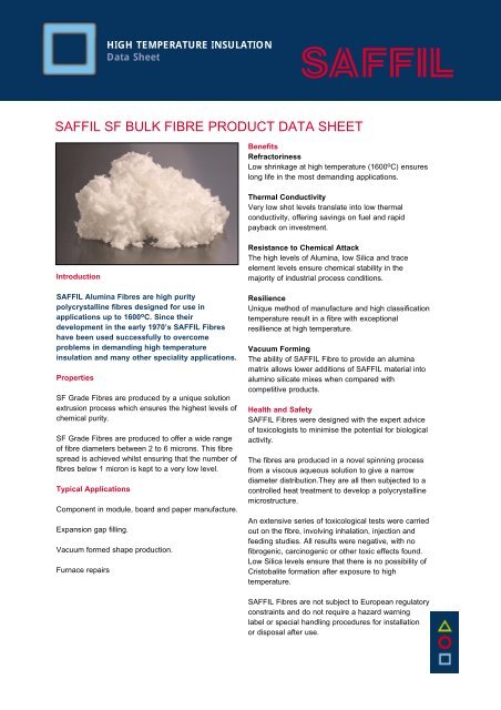 Saffil Bulk Fibre.pdf - SIG Technical Insulation
