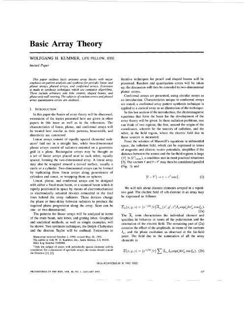 Basic Array Theory