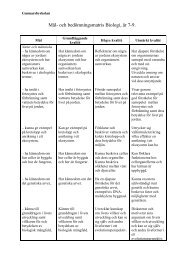 Mål- och bedömningsmatris Svenska, år 6.