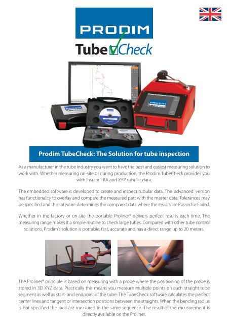 Prodim TubeCheck: The Solution for tube inspection