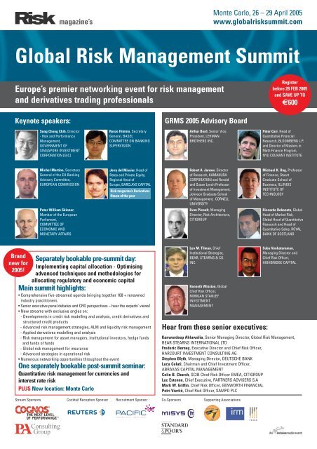 Global Risk Management Summit - ICMA Centre