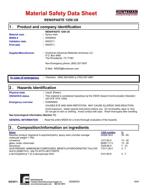 8909 RENPASTE 1250 US (English (US)) Huntsman ISS ... - Fiberlay