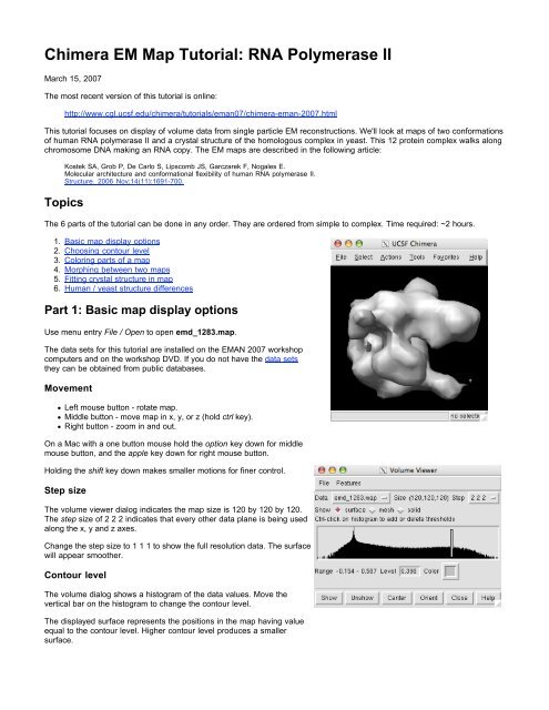 Chimera EM Map Tutorial - NCMI