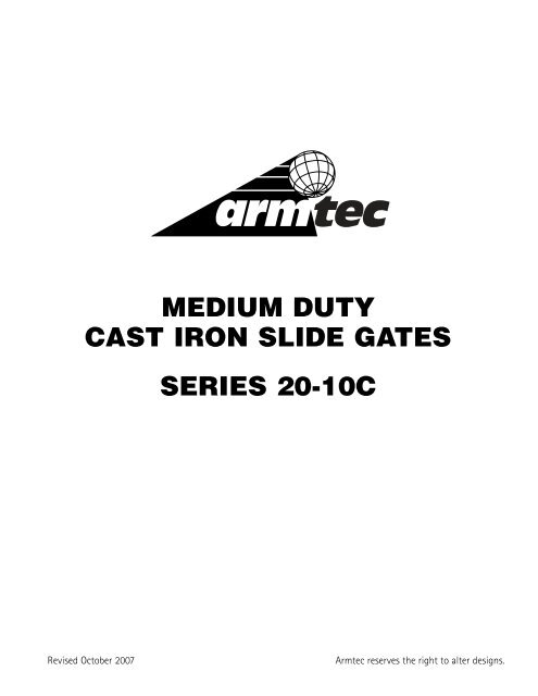 medium duty cast iron slide gates series 20-10c - Armtec