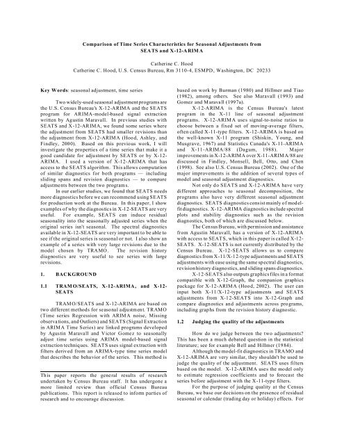 SEATS and X-12-ARIMA - Census Bureau