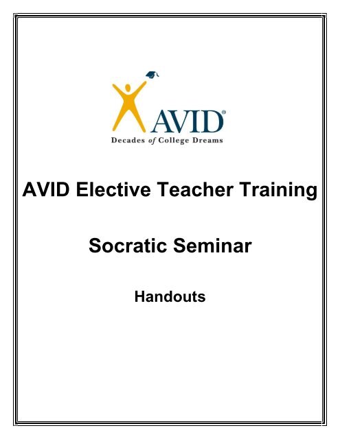 AVID Elective Teacher Training Socratic Seminar
