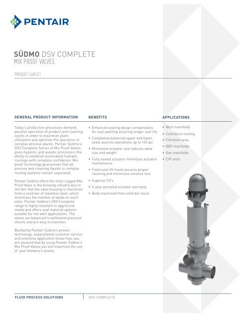 DSV Complete Mix Proof Valves - SÃ¼dmo