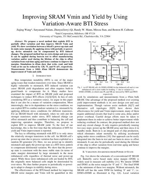 Improving SRAM Vmin and Yield by Using Variation-Aware ... - qed2