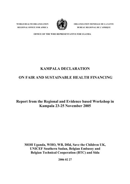 KAMPALA DECLARATION ON FAIR AND SUSTAINABLE HEALTH ...