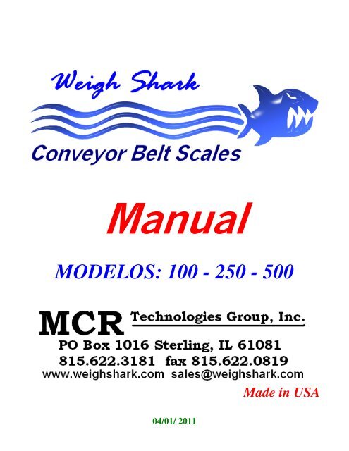 MODELOS: 100 - 250 - 500 - MCR Technologies Group, Inc.