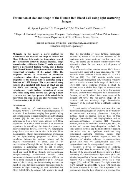 Estimation of size and shape of the Human Red Blood Cell using ...