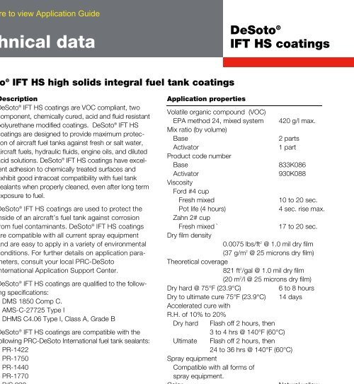 Technical Data Sheet - ChemCenters