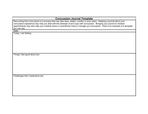 Concussion Journal Template - Parachute