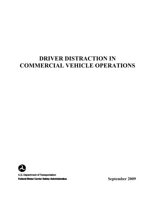 Driver Distraction in Commercial Vehicle Operations - MCSAC - U.S.
