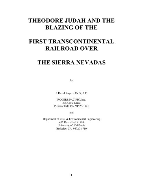theodore judah and the blazing of the first transcontinental railroad