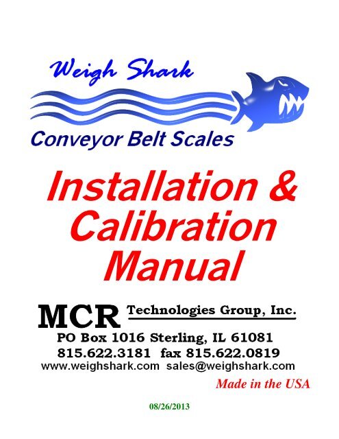 Weigh Shark Installation / Calibration Manual - MCR Technologies ...