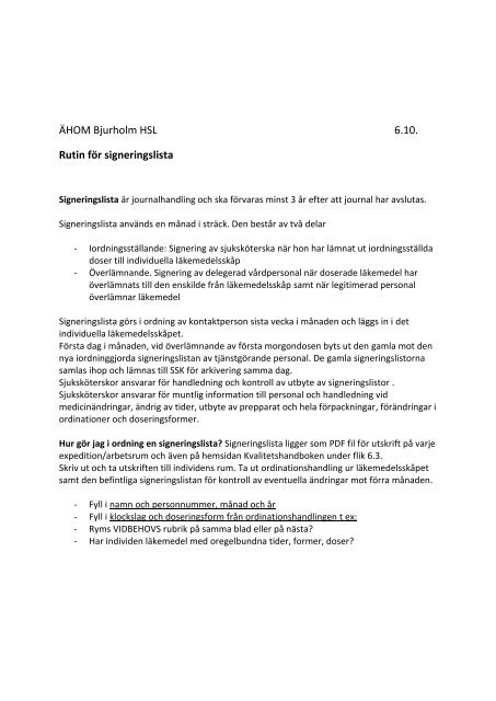 Rutin fÃ¶r signering