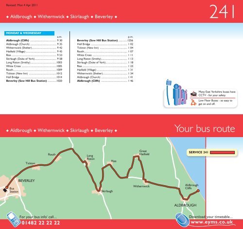 View timetable in PDF Format - East Yorkshire Motor Services Ltd