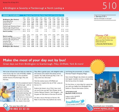 View timetable in PDF Format - East Yorkshire Motor Services Ltd