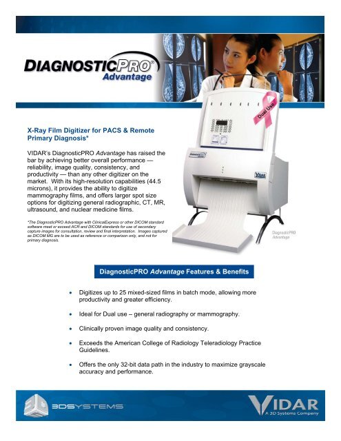 DiagnosticPRO Data Sheet - Vidar Systems