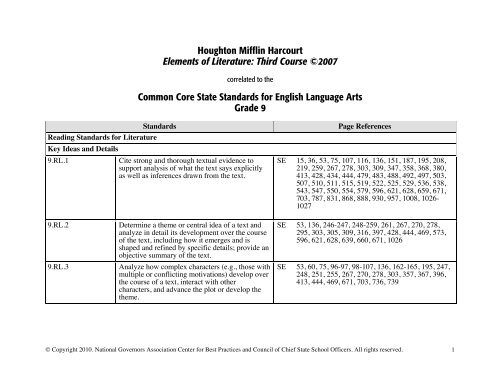 Houghton Mifflin Harcourt Elements of Literature: Third Course ...