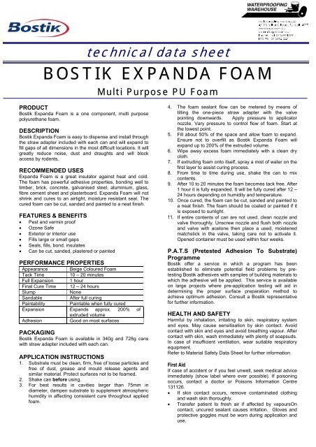 Download: Bostik Expanda-Foam data sheet