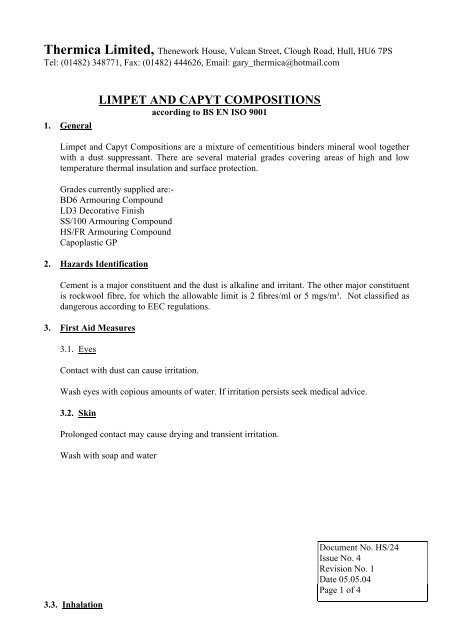 BD6 Self Setting Cement.pdf - SIG Technical Insulation