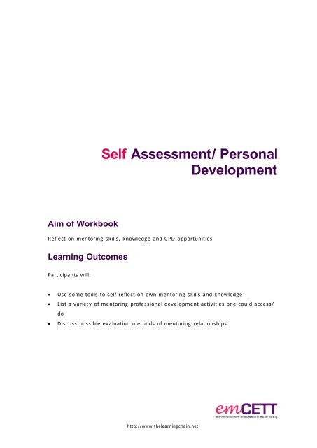 Self Assessment/ Personal Development - EMCETT