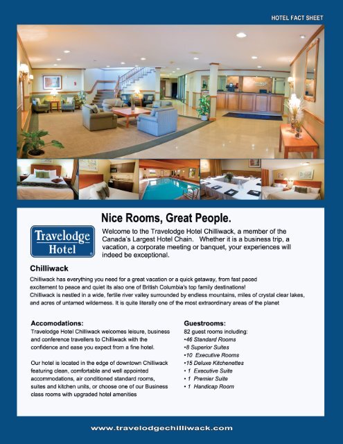 Hotel Fact Sheet - Travelodge Chilliwack